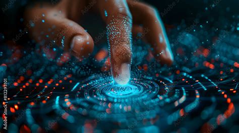 Biometric Data Security Concept Security Team Implements Photo