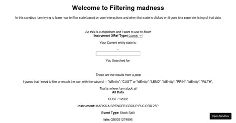 Filtering And Search Codesandbox
