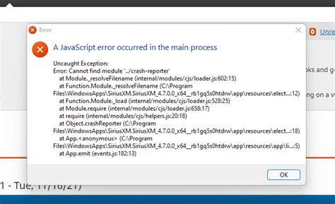 A Javascript Error Occurred In The Main Process Microsoft Qanda