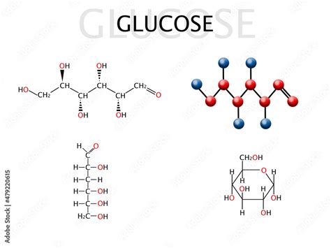 Molecule Of Glucose Dextrose D Glucose Linear Form Structural