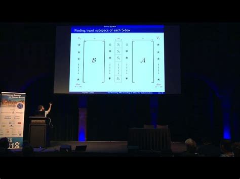 Conference Talks Talk On Recovering Affine Encodings In White Box