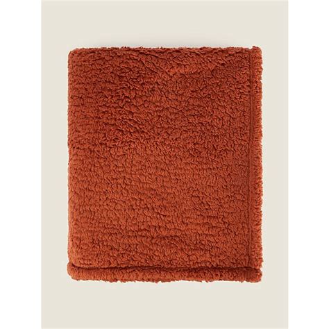 rust teddy blanket home george at asda