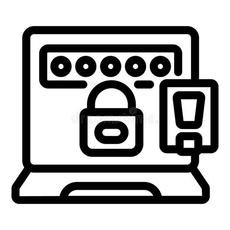 Laptop Showing Password Protected Access With Padlock And Keycard Stock