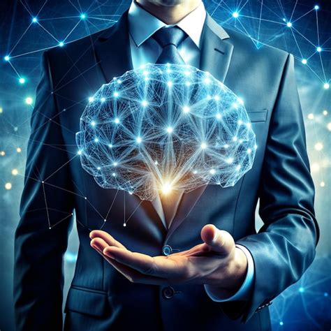 Premium Photo Hand Touching Brain Of Ai Symbolic Machine Learning Artificial Intelligence Of