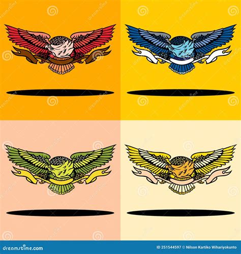 Cool Eagle Character Vector Illustration Stock Vector Illustration Of