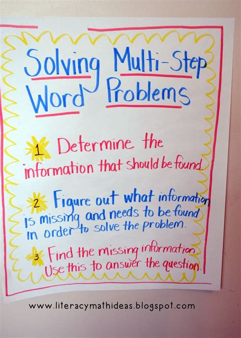 Literacy Math Ideas How To Solve Multi Step Word Problems Multi Step Word Problems Word