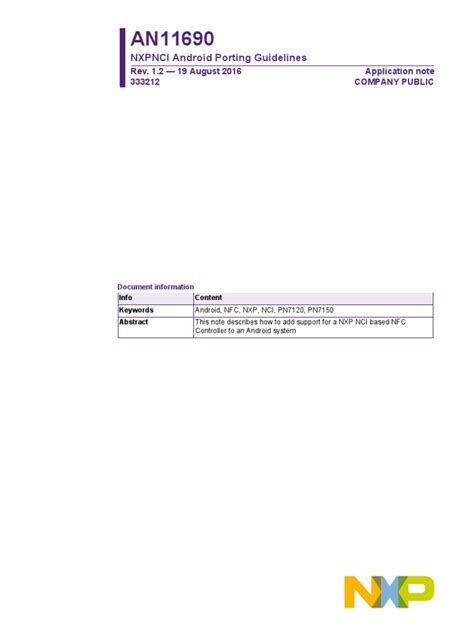 An11690 Nxpnci Android Porting Guidelines Pdf Device Driver