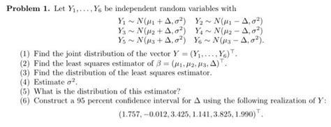 solved problem 1 let y1 … y6 be independent random