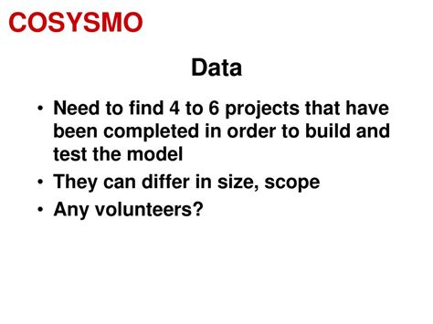 COSYSMO Constructive Systems Engineering Cost Model Ppt Download