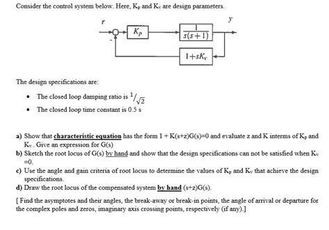 solved consider the control system below here kp and ky