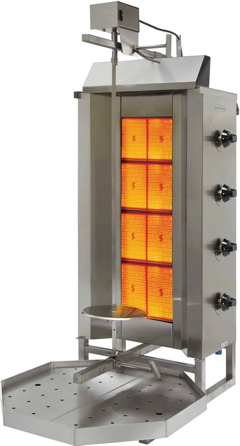 Eurodib Vertical Gas Broiler With 4 Double Burners Gyro Shawarma