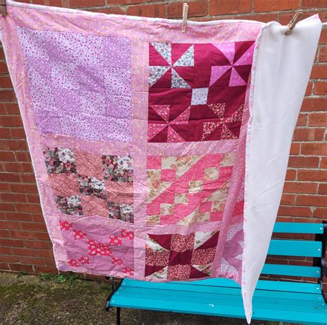 Homemade Pink And Red Sampler Patchwork Quilt Folksy
