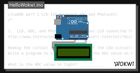 Lab Part LCD I C Backpack ADC And Photocell Wokwi ESP STM Arduino Simulator