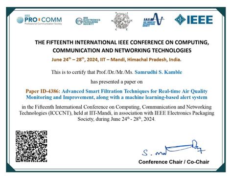 I Am Excited To Announce That Our Research Paper Titled Advanced Smart