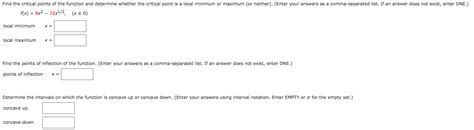 Solved Find The Critical Points Of The Function And Chegg
