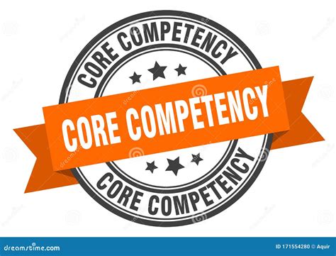 Core Competency Label Core Competency Round Band Sign Stock Vector