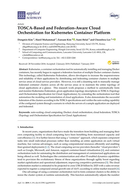 pdf tosca based and federation aware cloud orchestration for