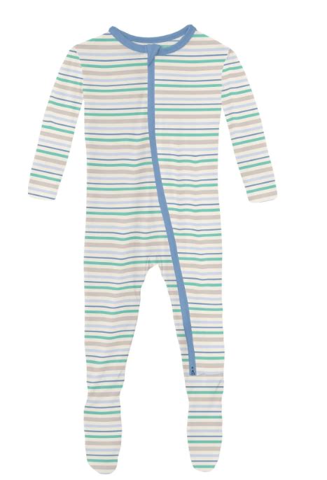 Mythical Stripe Footie With 2 Way Zipper Belles And Beaux®