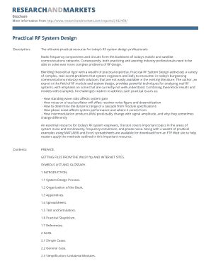 Fillable Online Practical RF System Design Research And Markets Fax Email Print PdfFiller