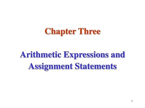 ppt chapter three arithmetic expressions and assignment statements