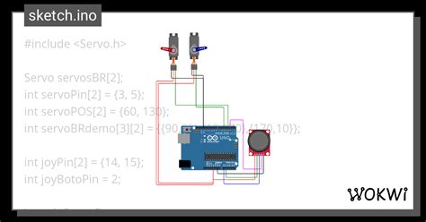 2 Servos Braçrob Wokwi Esp32 Stm32 Arduino Simulator