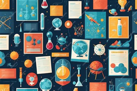 Premium Photo Knowledge Wall Educational Posters Covering Various Scientific Disciplines Flat