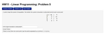 solved hw11 linear programming problem 5 previous problem