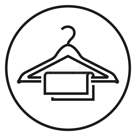 Clothes Hanger Icon Round Hotel Towel Symbol Stock Vector