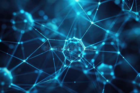 Network Of Nodes A High Tech Visual Representation Of Nodes And Connections In Glowing Blue