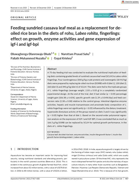Olude 2021 Pdf Biochemistry Chemistry