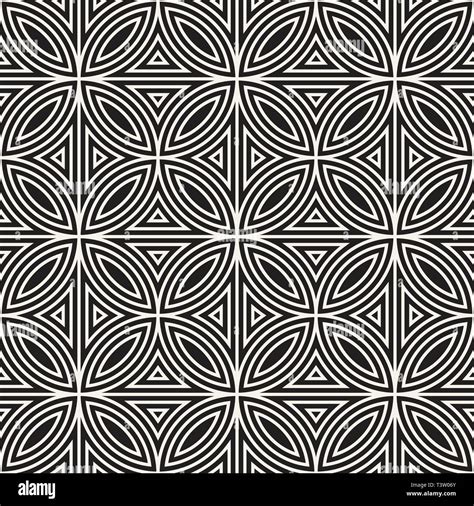 Vector Seamless Pattern Repeating Abstract Background Black And White Geometric Lattice Design