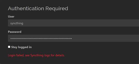 Login Keeps Failing Support Syncthing Community Forum