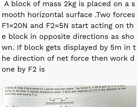 [answered] A Block Of Mass 2kg Is Placed On A S Mooth Horizontal Kunduz