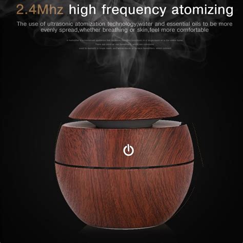 Usb Mini Humidifier Aromatherapy Machine Wood Grain Mushroom Shape
