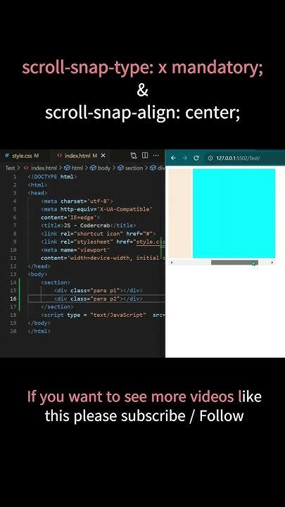 Scroll Snap Type Effect In Css A Nice Css Scroll Effect Frontend Shorts Css3 Youtube
