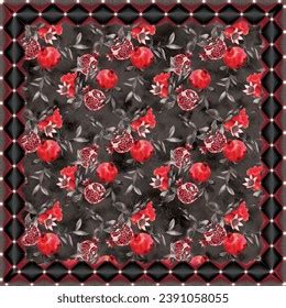 Yalda Scarf Design Pomegranate Pattern Stock Illustration Shutterstock