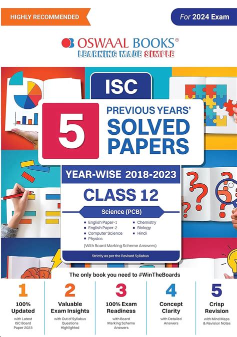 Oswaal Isc 5 Previous Years Solved Papers Year Wise 2018 2023 Class