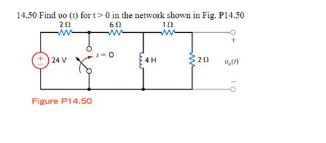 Solved 14 50 ﻿find Vo T ﻿for T 0 ﻿in The Network Shown In