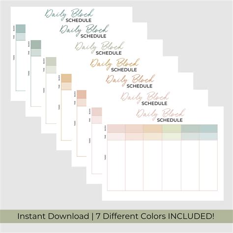 Block Scheduling Printable PDF Block Planner Daily Etsy