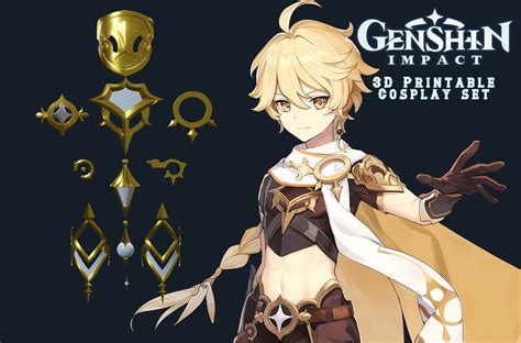 3d модель Genshin Impact Aether 3d Printeble Cosplay Set Turbosquid 2008068