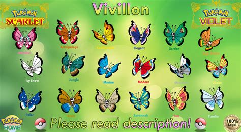 Vivillon Pokemon Colors