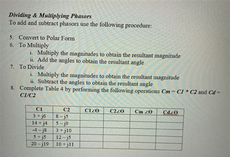 solved dividing and multiplying phasors to add and subtract