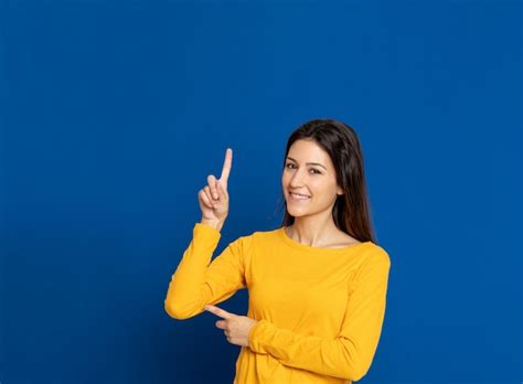 Premium Photo Attractive Brunette Girl In Studio