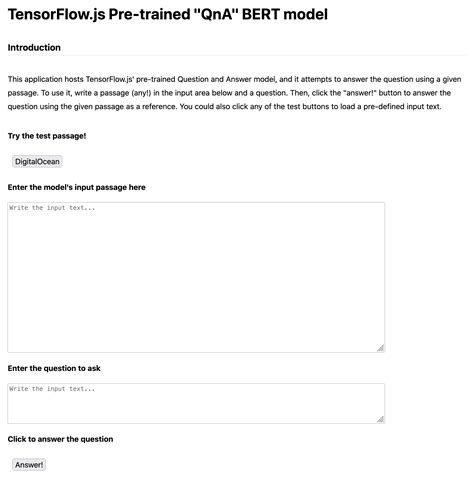 How To Deploy A Pre Trained Question And Answer Tensorflowjs Model On