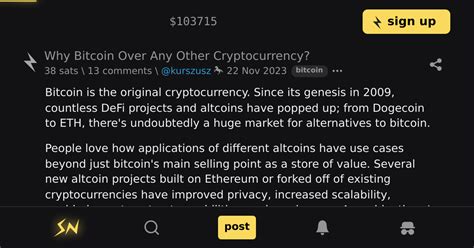 why bitcoin over any other cryptocurrency stacker news ~bitcoin