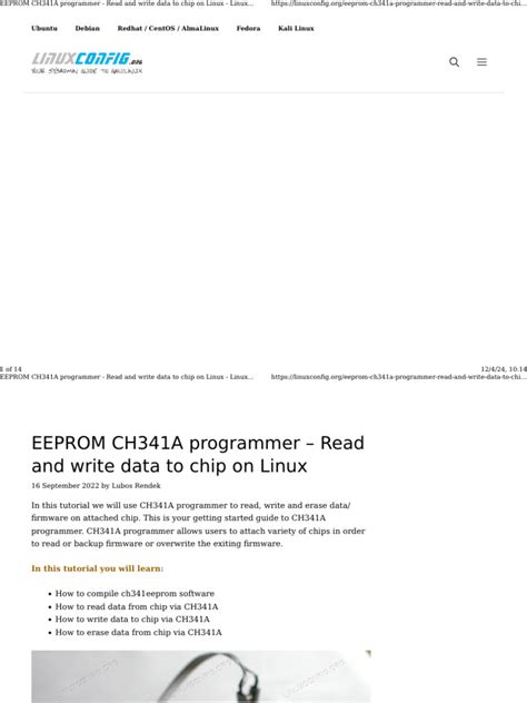 Eeprom Ch341a Programmer Read And Write Data To Chip On Linux Linuxconfig Pdf Linux