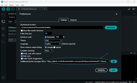 Installation Instructions — Arduino Core For Psoc™ 6 Documentation