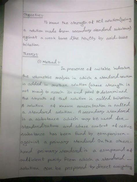 Chemistry Experiment No 3 Standardization Of Hydrochloric Acid Hcl Solution With Standard