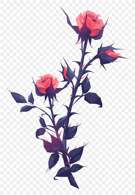 Rose Thorns Red Roses With Thorns Illustration Png 2764x3992px