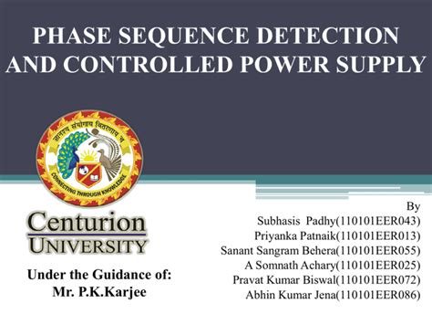 Phase Sequence Detection And Controlled Power Supply